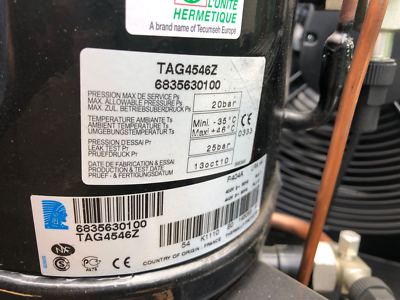 TECUMSEH INDOOR CONDENSING UNIT TAG4546Z R404 4HP 5585W@-5 90.2CC 43Amb ...