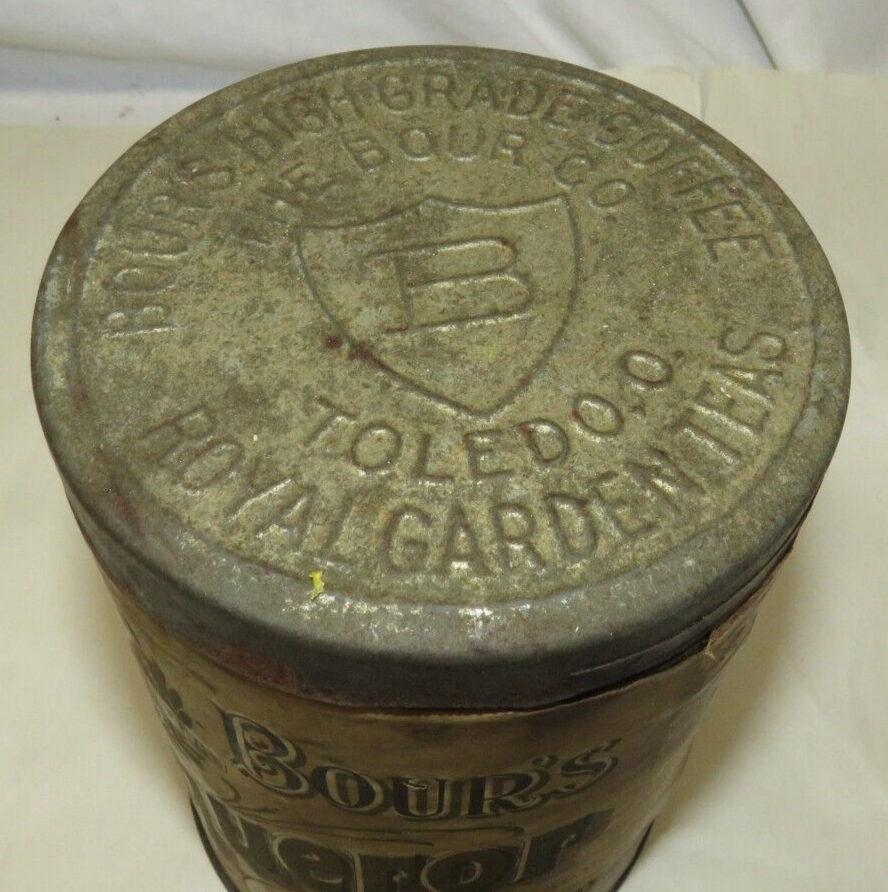 CONQUEROR COFFEE 1LB TIN Rare Antique Paper Label Bour's Company | eBay