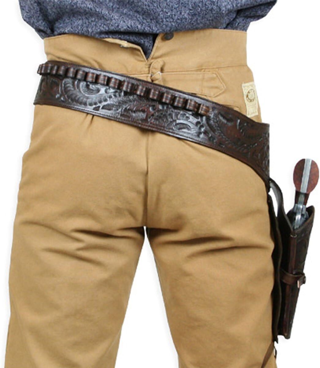 Tooled Leather Western Gun Belt HOLSTER RIG - 44/45 cal. - Great Gift ...