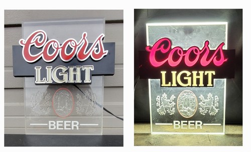 Vintage 1987 Coors Light Edge-Lit Beer Sign - Man Cave / Bar Decoration ...