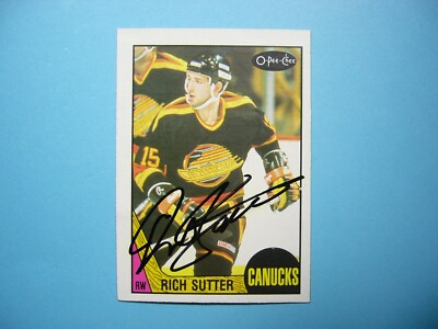 1987/88 O-PEE-CHEE NHL HOCKEY CARD #258 RICH SUTTER EX/NM AUTO ...