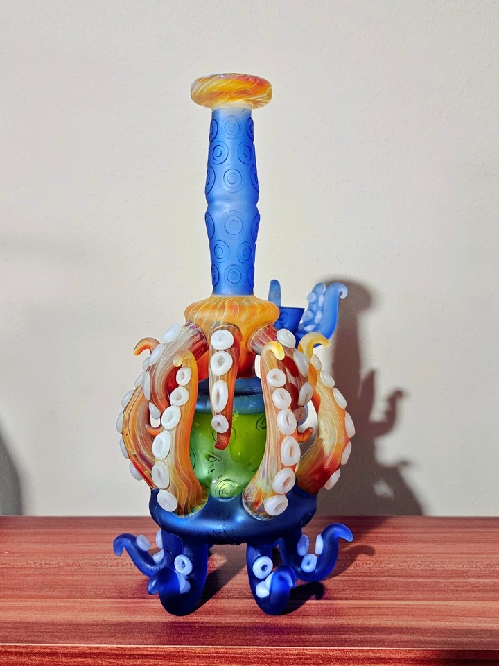 Cheech Glass 10" Octopus Glass Water Pipe Hookah Glass Pipe Bong Rig ...