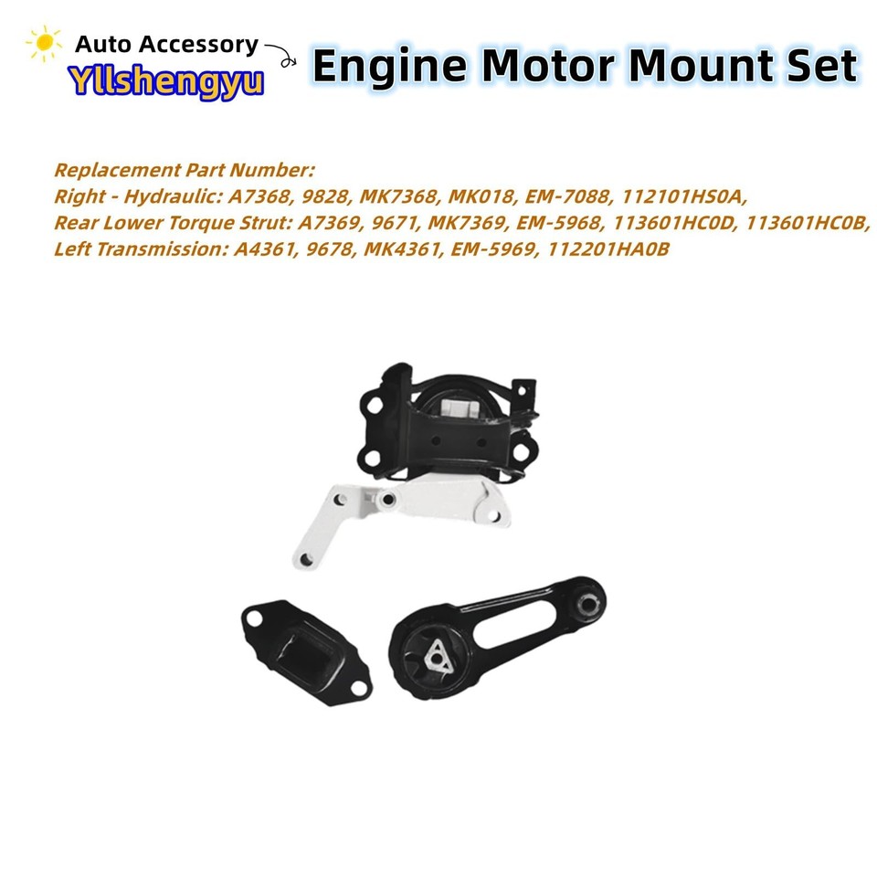 3Pcs Engine Motor Mount Set Fits for Nissan Versa 2012 2013 2014 2015 ...