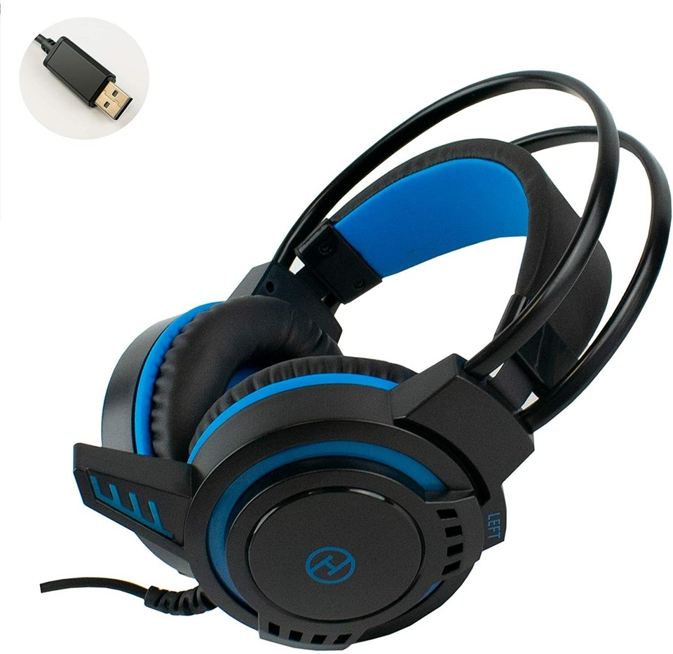 Dynamode Over-Ear USB Gaming Headset Headphones With Microphone For PC ...
