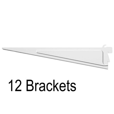 ClosetMaid 2853 ShelfTrack 12-Inch Locking Shelf Bracket, White 12" LOT ...