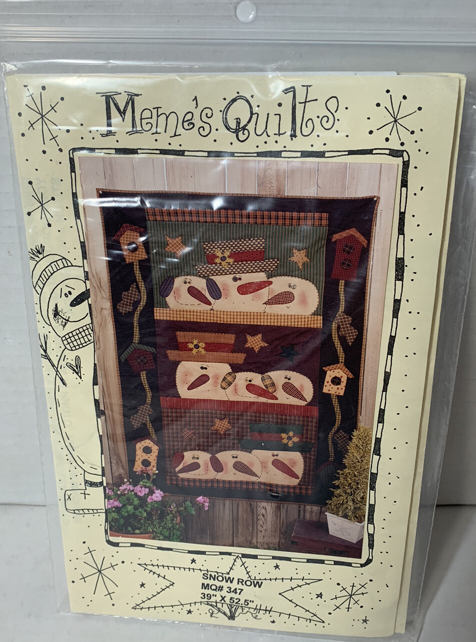 Meme’s quilts snow cabin quilt pattern mq#347 applique Snow Row | eBay