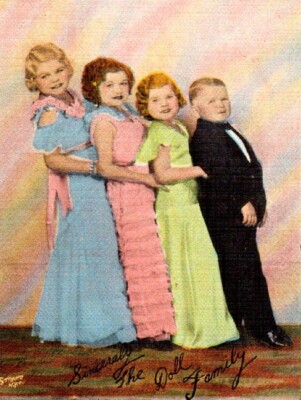 DANCING DOLL FAMILY MIDGETS Antique FREAKS COLOR PHOTO! Harry Earles ...