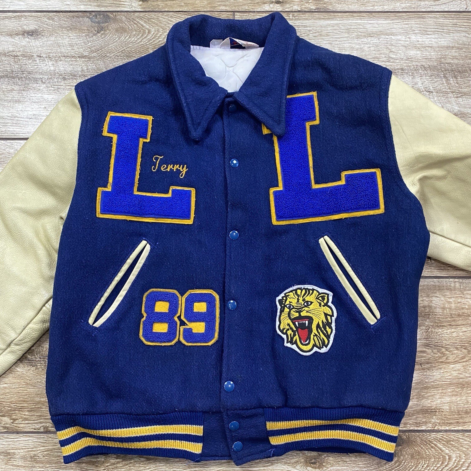 Vintage 1980s Varsity Football Letterman Jacket Size L Gem Sportswear ...