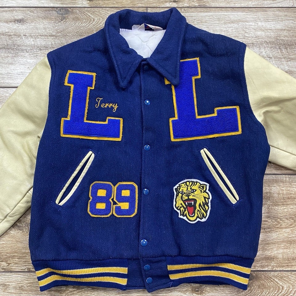 Vintage 1980s Varsity Football Letterman Jacket Size L Gem Sportswear ...
