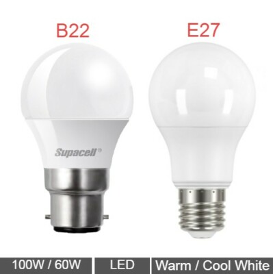 Led bulb 100w B22/E27 Supacell Lamp Light Bulb Cool White Warm White 1 ...