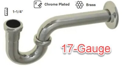 17 Gauge Metal Durapro Premier 162107 P-Trap 1-1/4" Chrome Drain Trap ...
