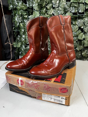 Laredo USA Made Brown Leather Roper Cowboy Boots Style 7904 Size 10.5 ...