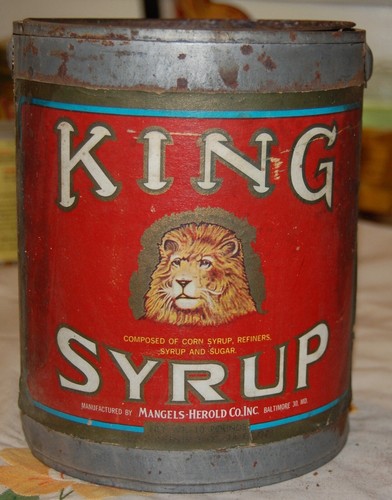 VTG King Syrup Can & Lid Mangels Herold Co Baltimore Rusty Farmhouse ...