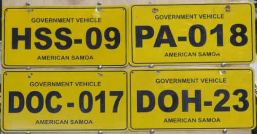 GROUP LOT OF 4 AMERICAN SAMOA GOVERNMENT license plates | eBay