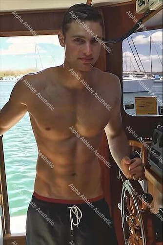 Shirtless Male Sailor Muscular Abs Steering Boat Handsome Hunk 4x6 ...