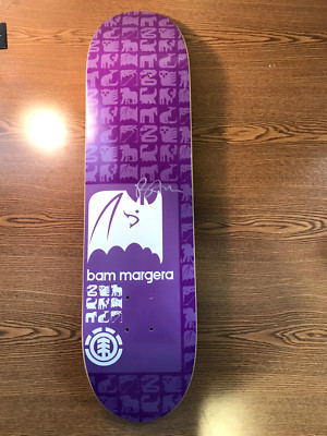 SIGNED *RARE Bam Margera Element 25 years edition Purple Bat Deck WON ...