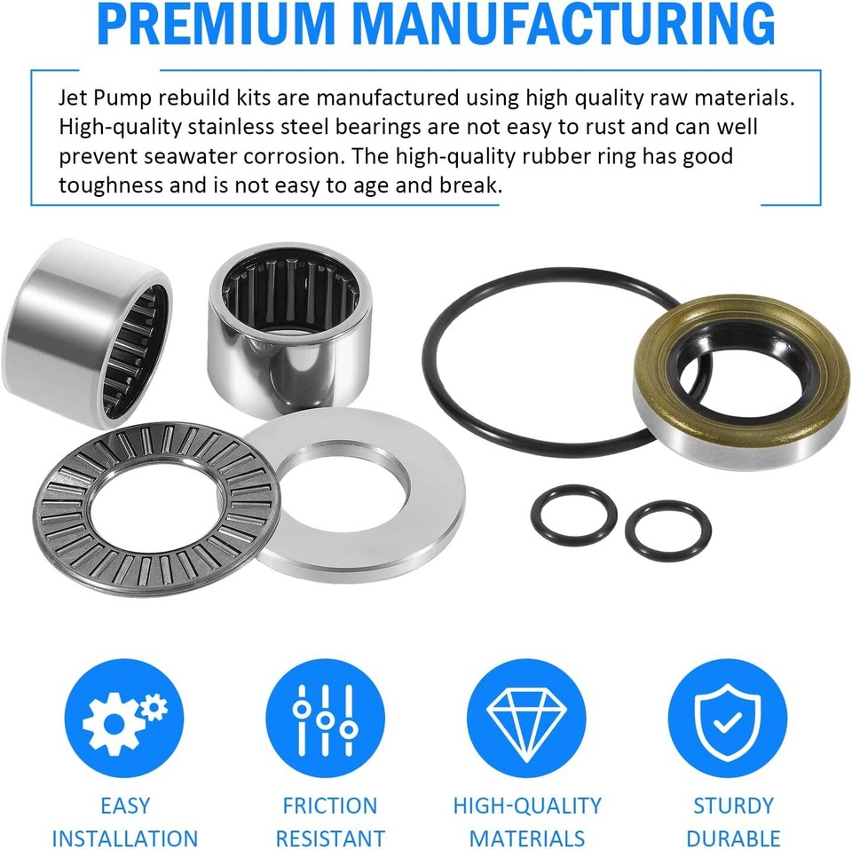 11PC SeaDoo Jet Pump Rebuild Kit Wear Ring Impeller Shaft Seal Oil 951 ...