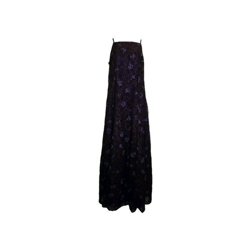 Vtg Morgan And Co. Linda Bernell Purple Black Whimsy Goth Prom Dress ...