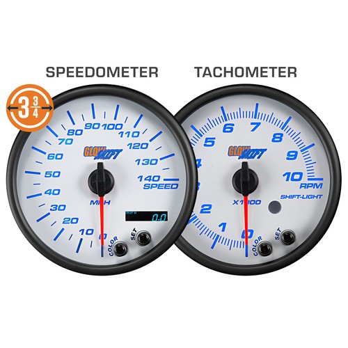 GlowShift Cluster Dashboard Panel Pod White 6-Gauge Bundle for 73-87 ...