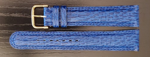 Vintage NOS French Cobra 18mm Blue Genuine Shark Grain Leather Watch ...
