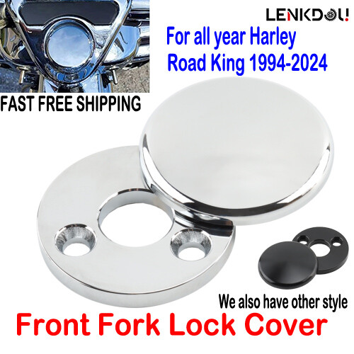Chrome Front Fork Lock Cover Fits For Harley 1994-2024 Road King Models ...