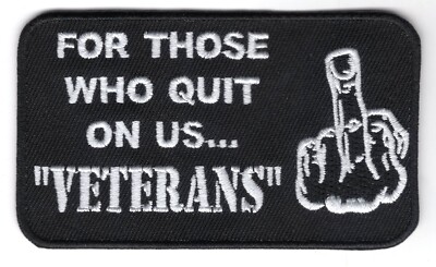 Veteran Middle Finger F Off Embroidered Biker Patch | eBay