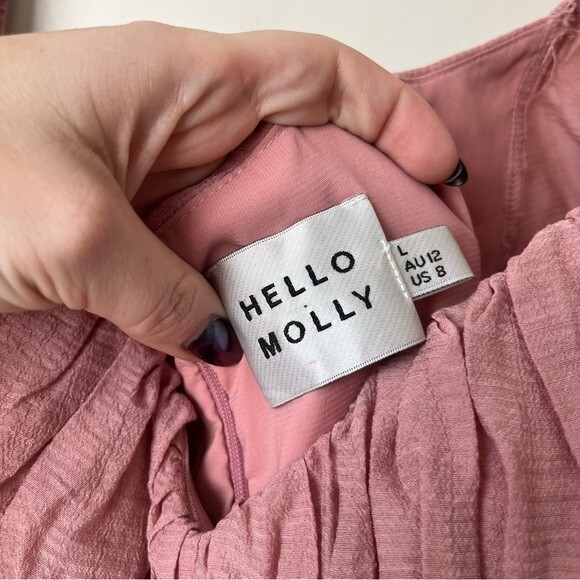 Hello Molly Clara Pink Tiered Boho Mini Dress 8 - Gem