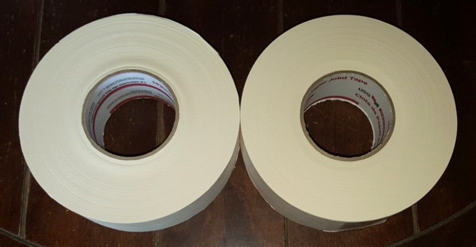 Lot of 2 USG Sheetrock Paper Joint Tape (Each Roll: 250' x 2-1/16 ...