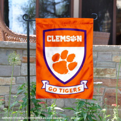 Clemson Crest Shield Garden Flag and Yard Banner | eBay