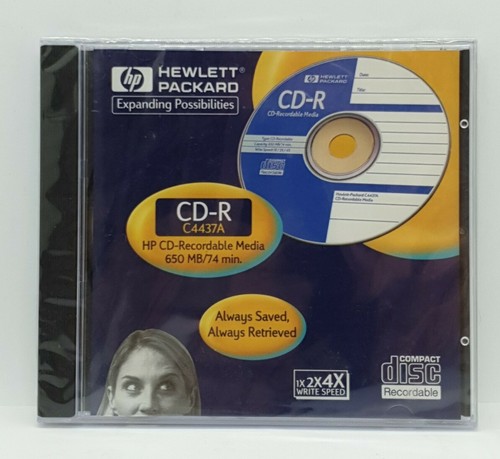 1x Hewlett Packard CD-R 24x Speed,74 min/650MB C4437A NOS/Sealed In ...