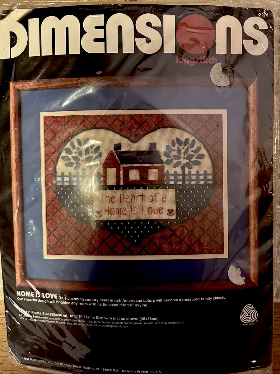 Dimensions Needlepoint Kit “The Heart of a Home is Love” #2271 1984 ...