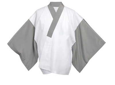 Japanese Men's Traditional Kimono inner under wear Han Juban White Gray ...