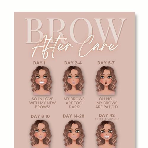 PMU Eyebrow Powder Brow Microblading Aftercare Instruction Cards - 4x6 ...