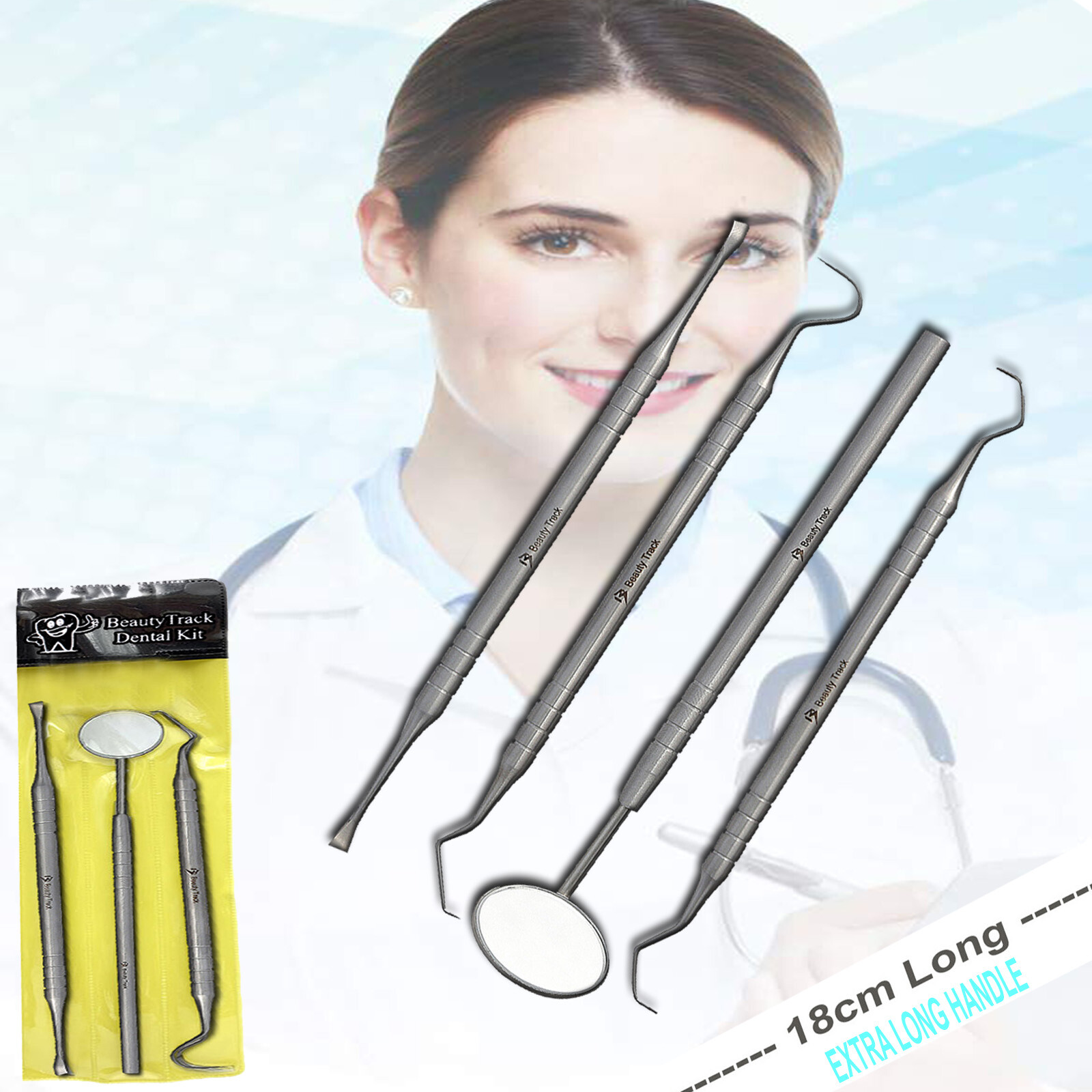 DENTAL PICK FLOSS TARTAR PLAQUE CALCULUS REMOVER TOOTH SCRAPER MIRROR ...