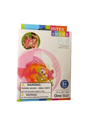INTEX 24" INFLATABLE TRANSPARENT AND PINK AQUARIUM FISH IN BALL KIDS ...