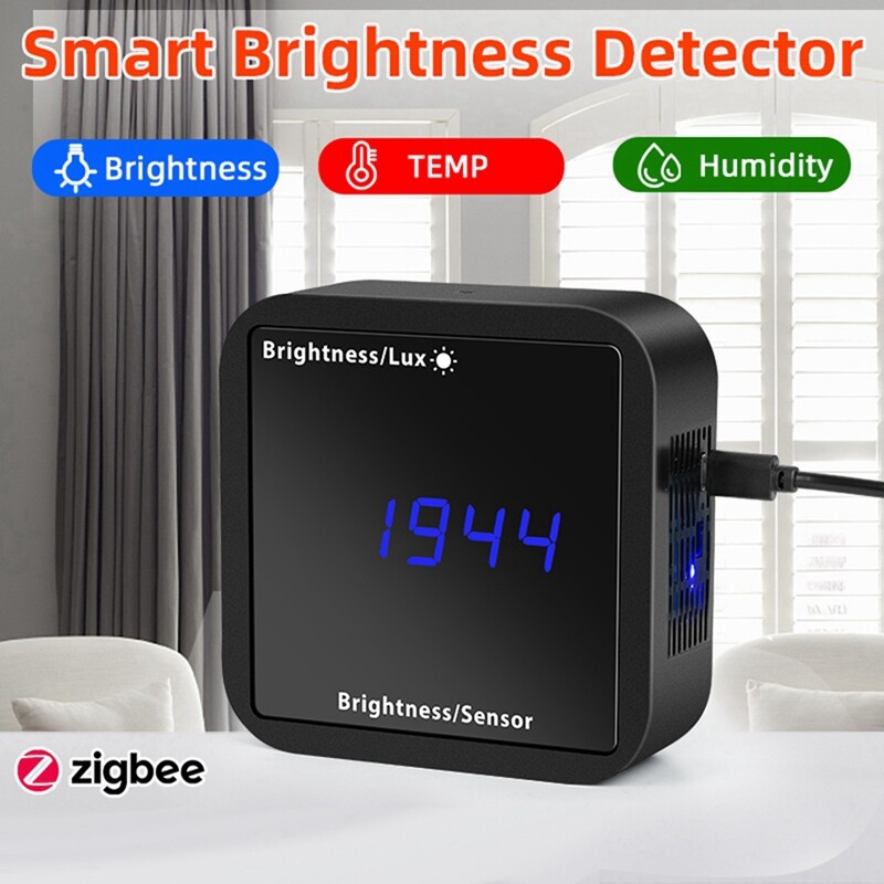 Tuya ZigBee Light Sensor Brightness Detector with Temperature Humidity ...