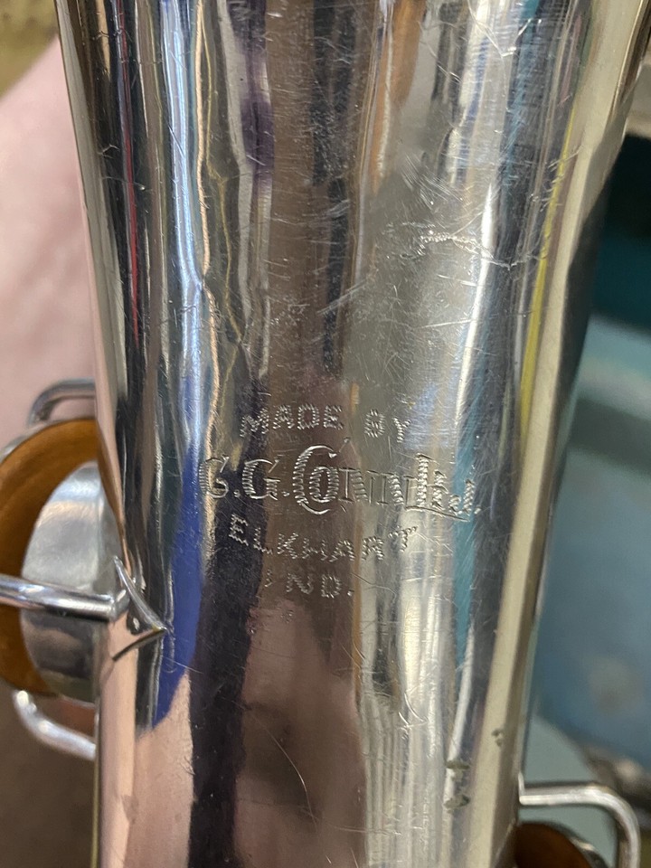 Antique CONN SILVER ALTO SAXOPHONE NEW WONDER SERIES 1 1919 Pre-Chu ...