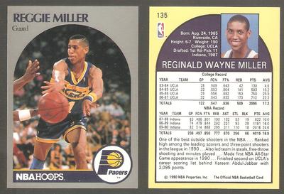 1990-91 REGGIE MILLER BASKETBALL CARD HOOPS#135 NM/MINT *FREE SHIP ...