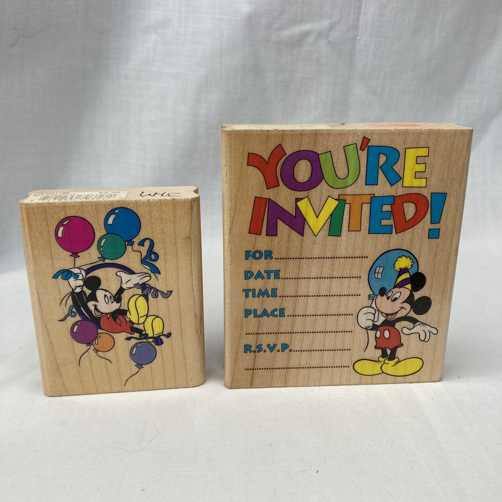 4 Disney Mickey Minnie Mouse Rubber Stampede Stamps Pluto Party You're ...