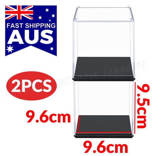2PCS 9.6cm Cube Small Acrylic Display Case Clear Perspex Box Set Action ...