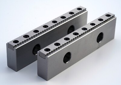 CNC Milling Steel Vise Hard Jaw, 8” Wide, Serrated W/ 0.100 ...