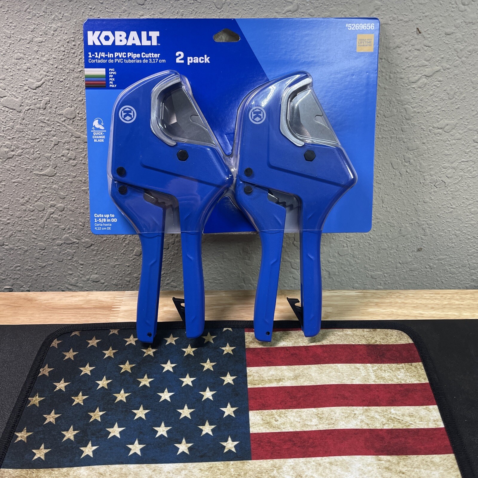 2 New KOBALT 1-1/4 inch PVC Pipe Pex Poly PE Tubing Hose Ratchet Cutter ...