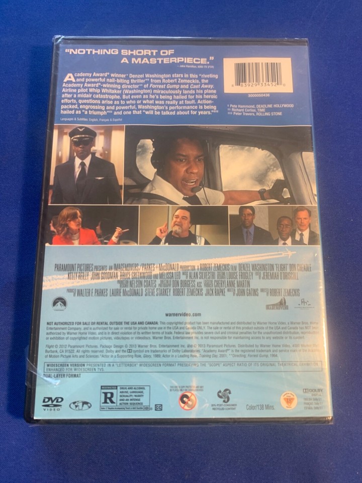 Flight (DVD) w/Denzel Washington….. Widescreen ….……BRAND NEW & SEALED ...