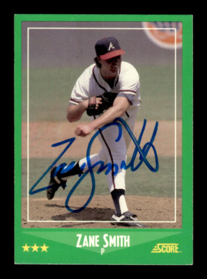1988 Score # 410 Zane Smith Autograph Signed Card (M2) Atlanta Braves ...