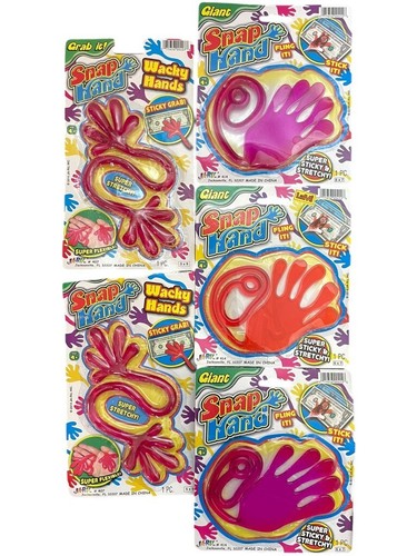 5 Stretchy Snap Hand Ja-Ru Sticky Squishy Grab it Giant & Wacky Hand ...