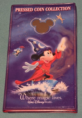 Walt Disney World Pressed Coin Collection Album Book -Holds 64 Mickey ...