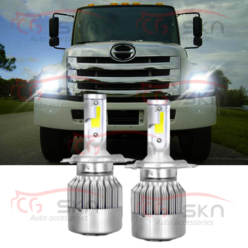 2X LED Headlight Light Bulb High & Low Beam pkg For Hino 145 165 185 ...