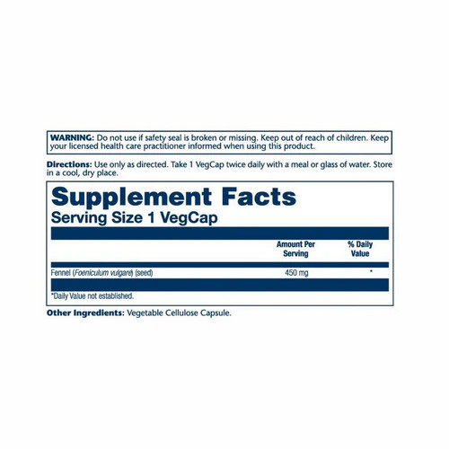 True Herbs Fennel 100 Veg Caps 450 Mg by Solaray | eBay