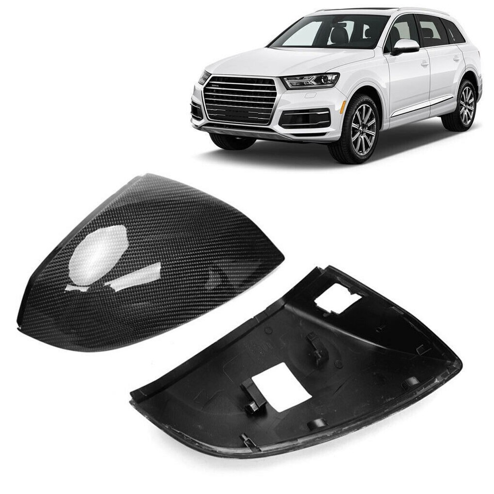 Carbon Fiber Door Side Mirror Cover W Lane Replace For Audi Q5 SQ5 Q7 ...
