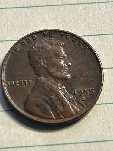 RARE - 1955 D - Error - Wheat Penny “L” In Liberty up rim due to offset ...